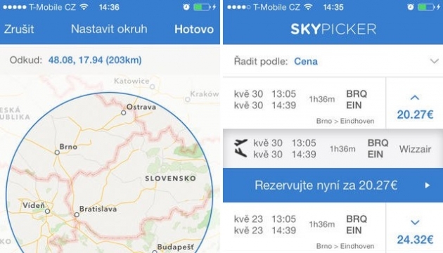 Hledač levných letenek SkyPicker.com představuje vlastní aplikaci pro ...